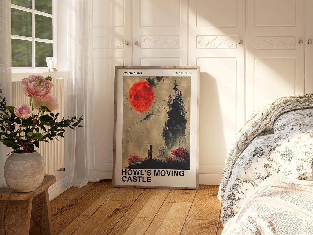 Howl's Moving Castle Print, Howls Moving Castle Poster, Studio Ghibli ...