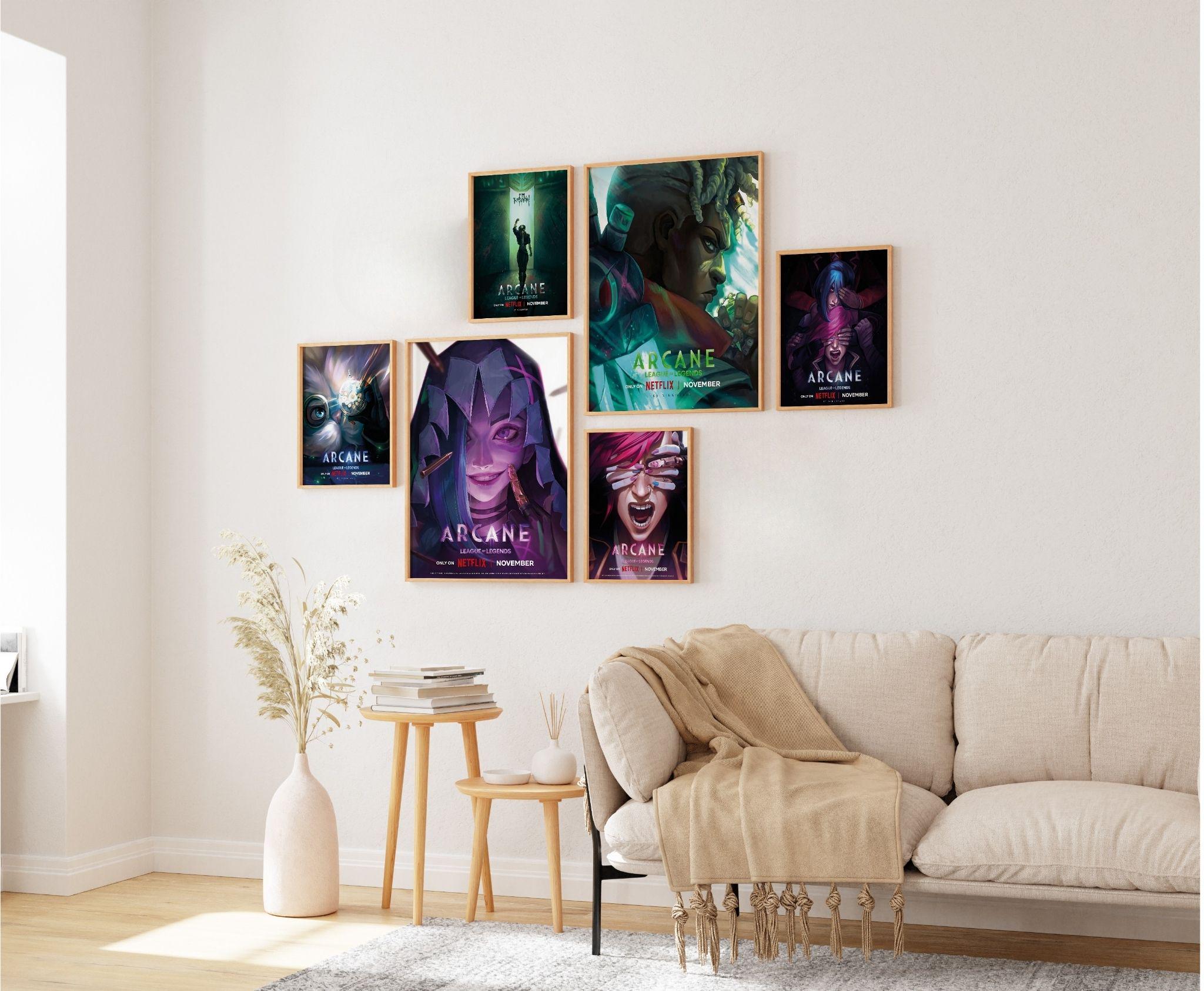 Arcane Poster Set of 6, Arcane Wall Art, Arcane Jinx Poster, Arcane ...