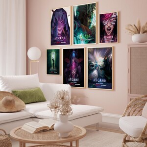 Arcane Poster Set of 6, Arcane Wall Art, Arcane Jinx Poster, Arcane ...