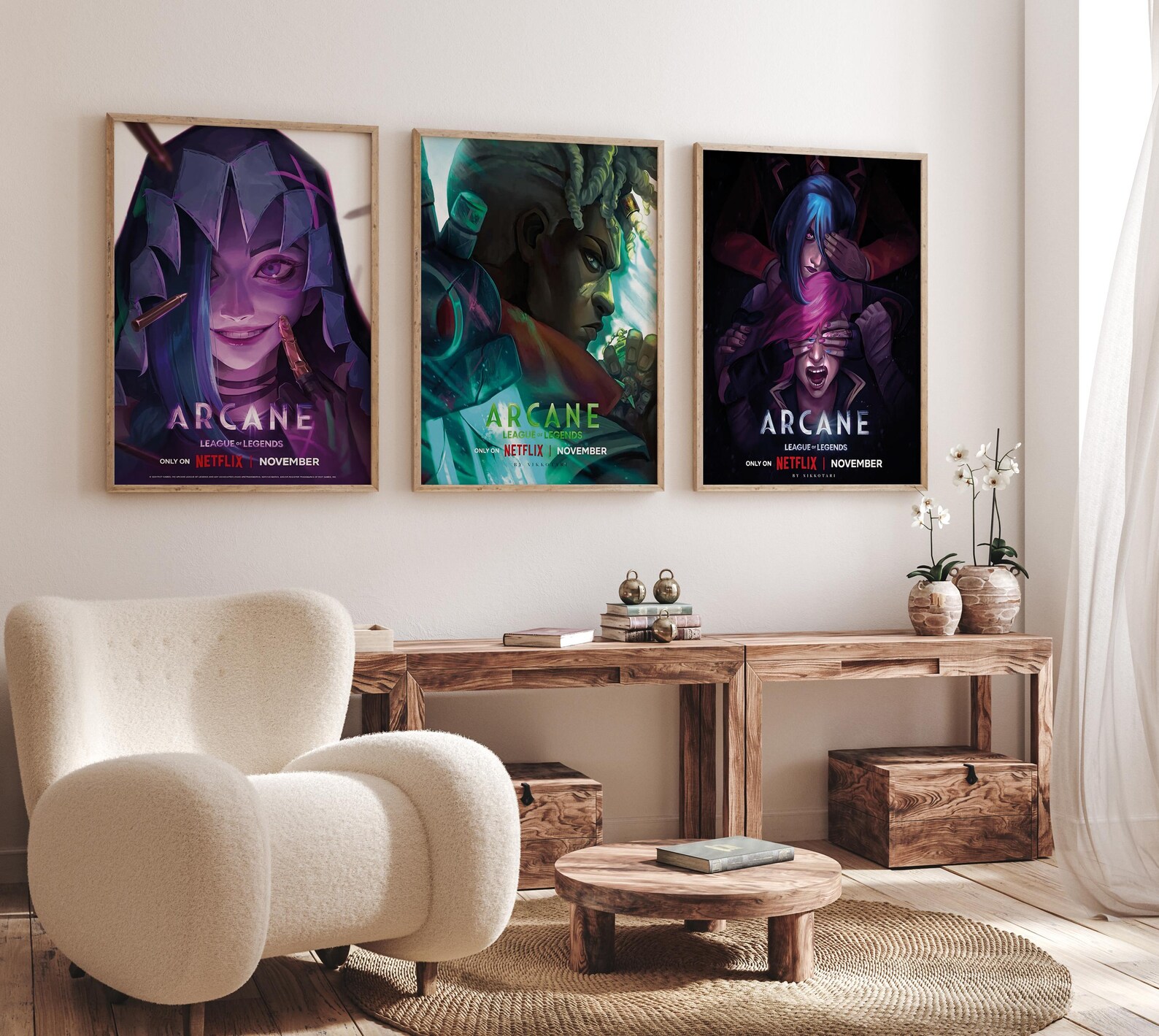 Arcane Poster Set of 6, Arcane Wall Art, Arcane Jinx Poster, Arcane ...