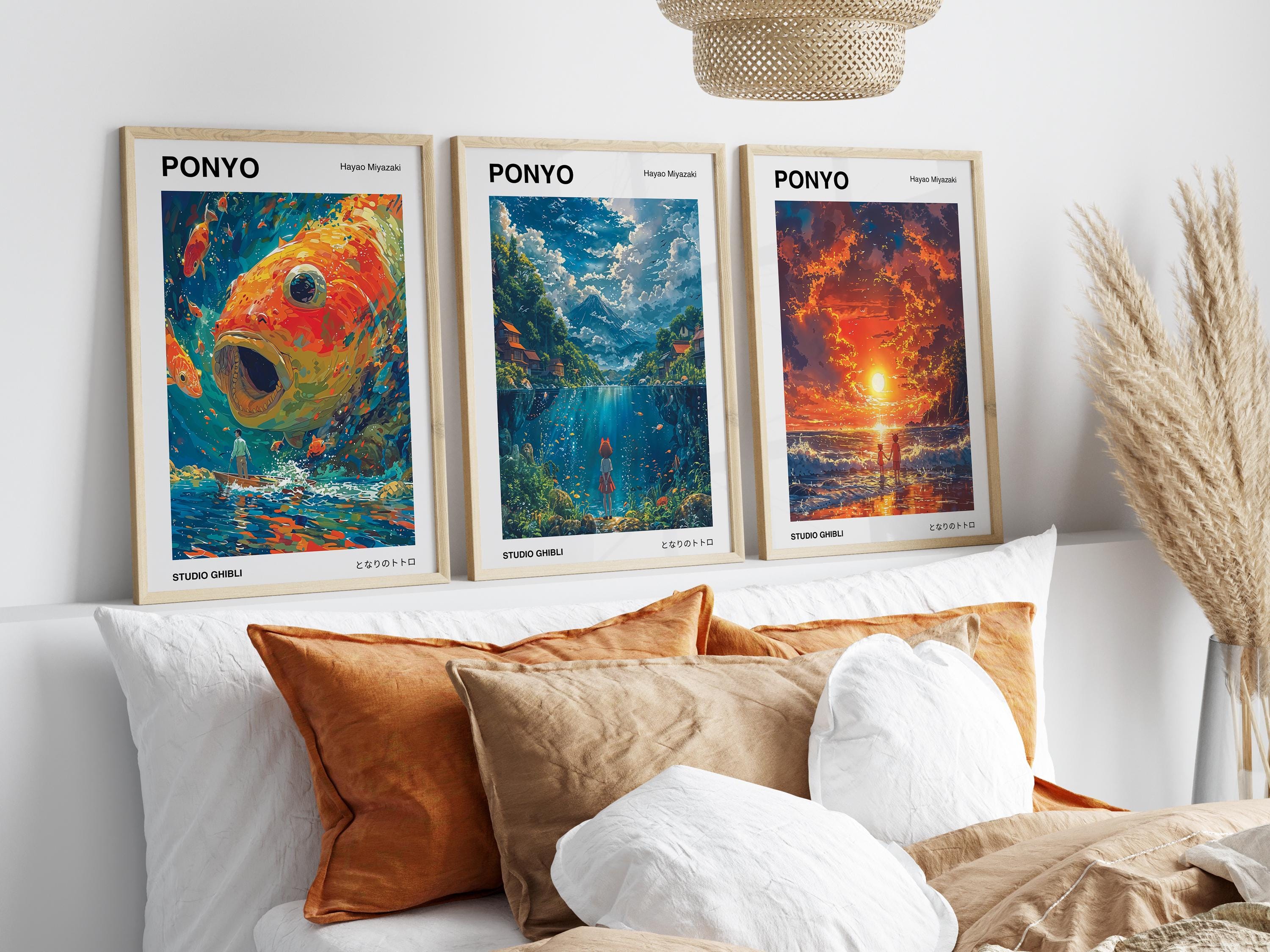 Studio Ghibli Ponyo Poster Set, Ponyo Print, Hayao Miyazaki, the Little ...