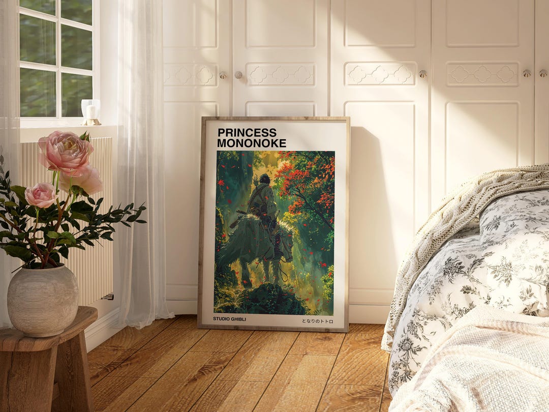 Princess Mononoke Japanese Art Print, Studio Ghibli Poster, Forest ...