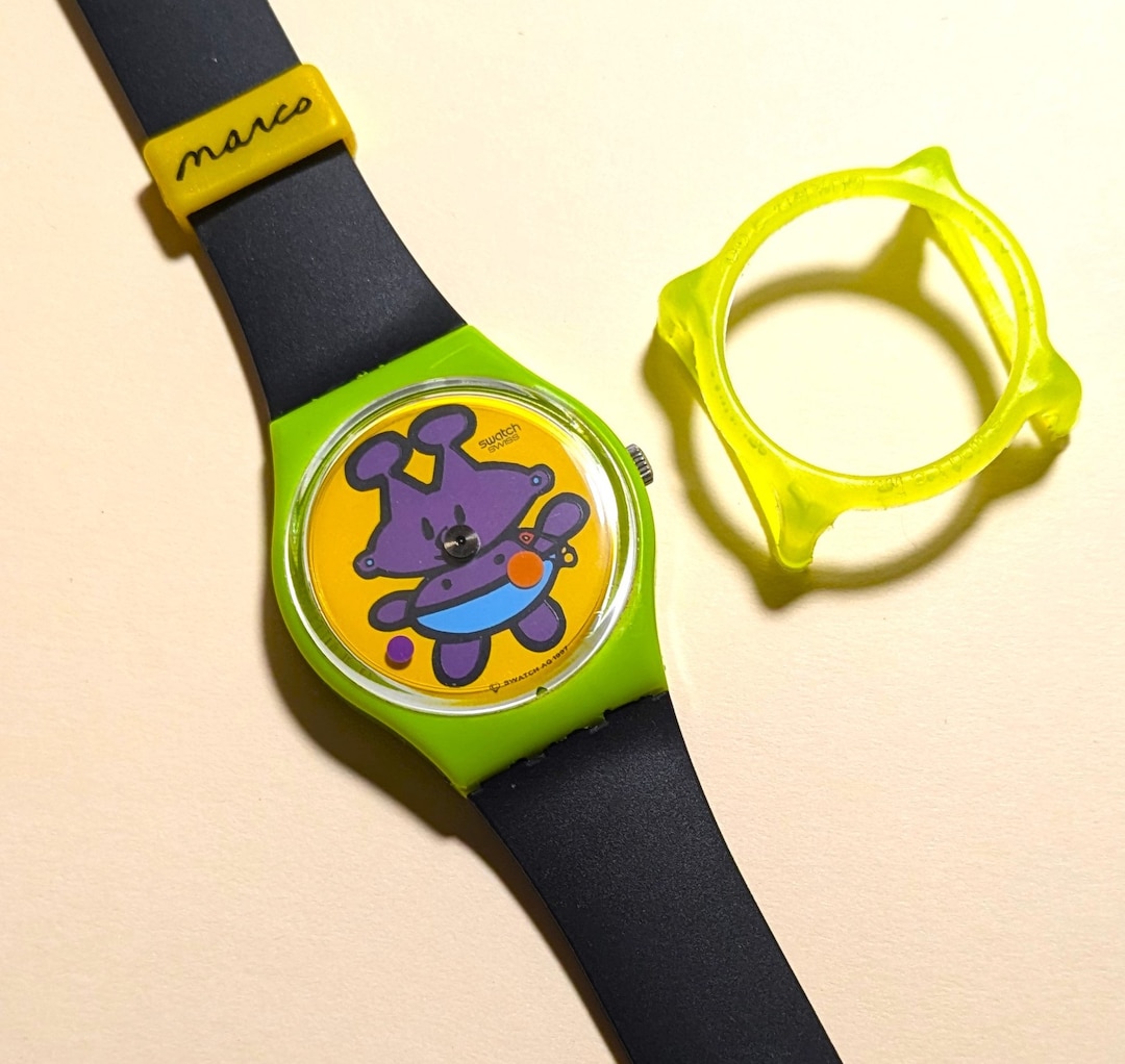 Rare -1998 Swatch Watch ALIEN BABY GG175 by Artist Peter Marco- New ...