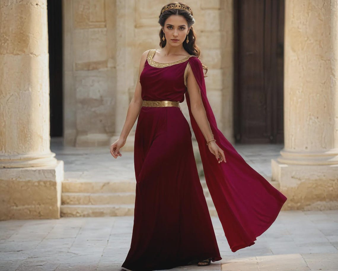 Ancient Greek Goddess Dress, Greek Mythology Toga Outfit, Greek Style ...