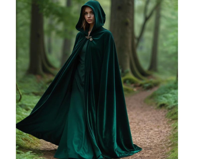 Women’s Gothic Velvet Cape | Hooded Dark Cloak for Cosplay, Halloween ...