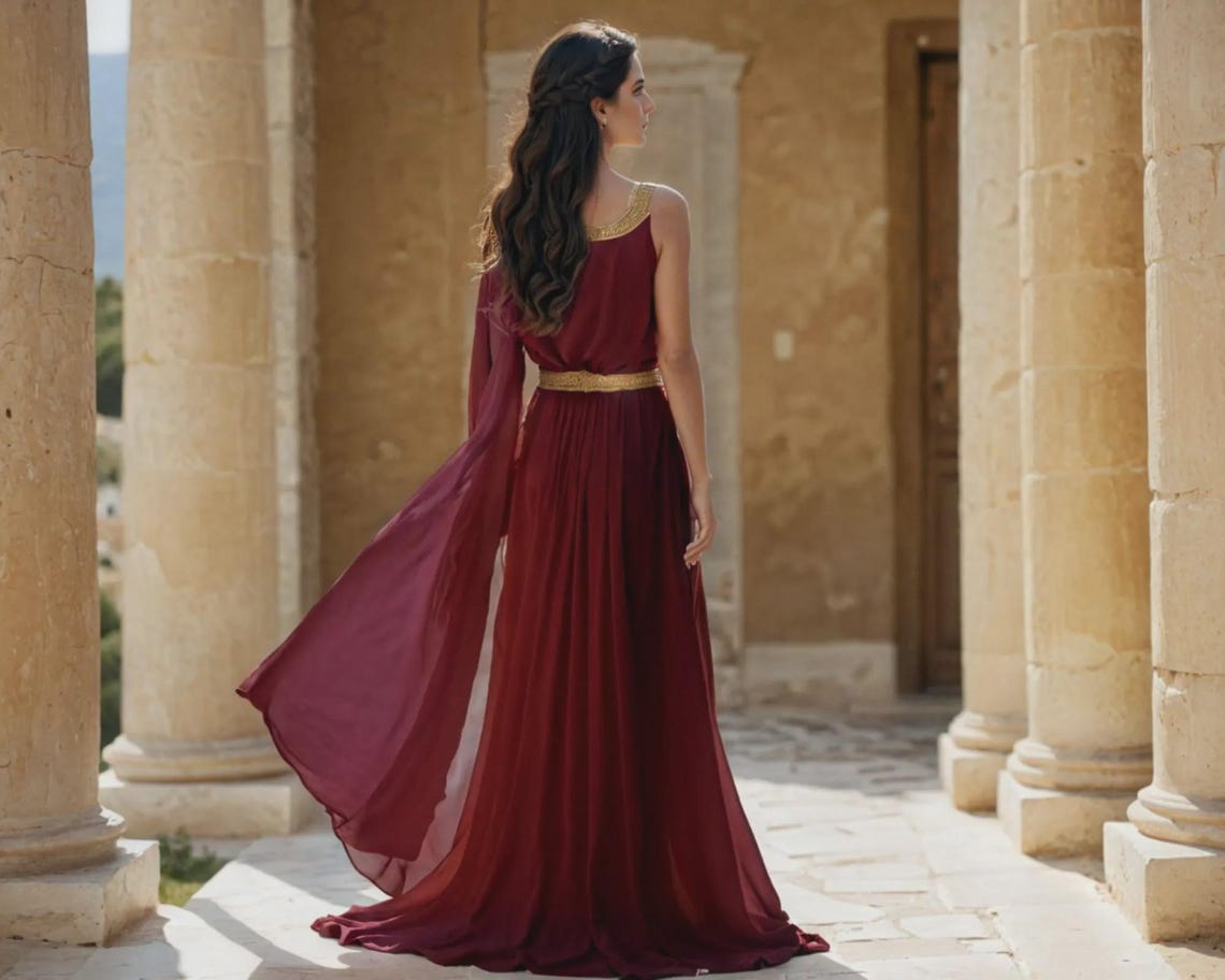 Ancient Greek Goddess Dress, Greek Mythology Toga Outfit, Greek Style ...