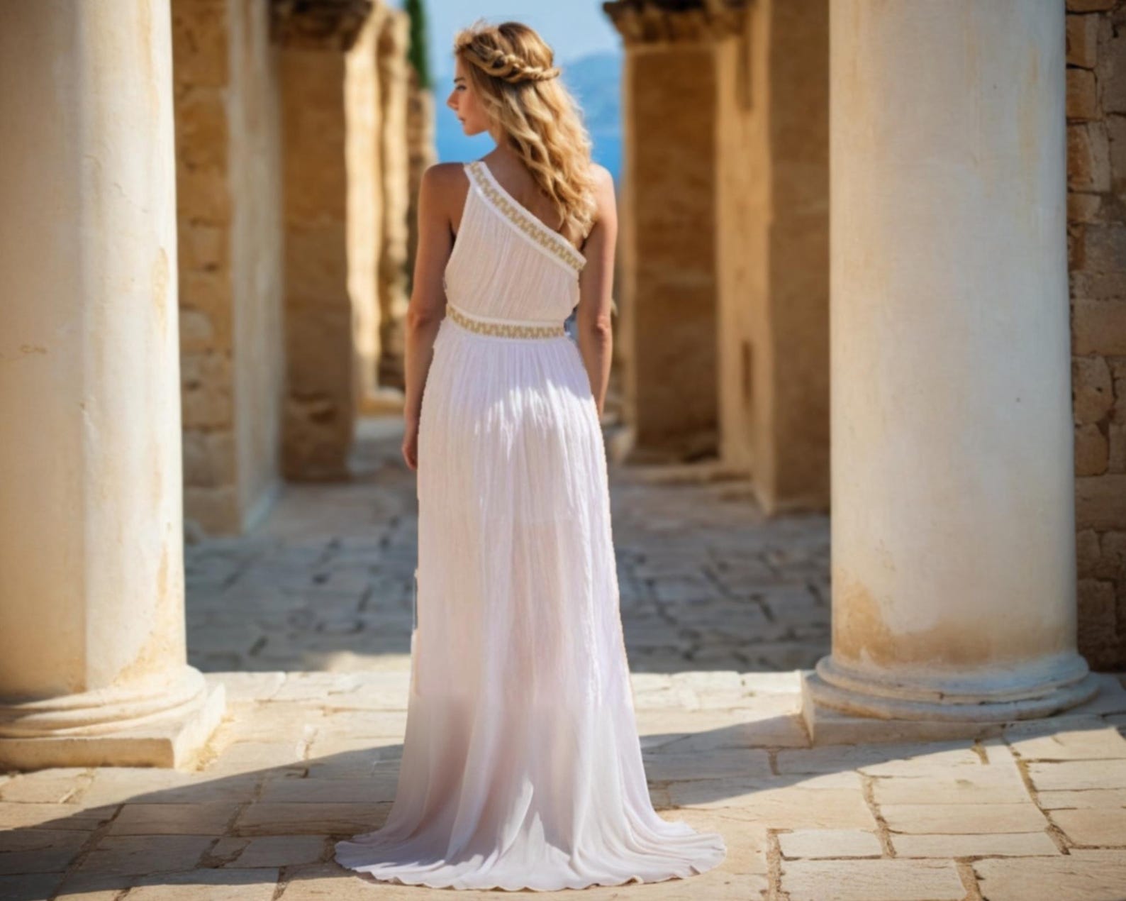 Greek Style Goddess Gown, Mythology Toga Outfit, Greek Goddess Costume ...