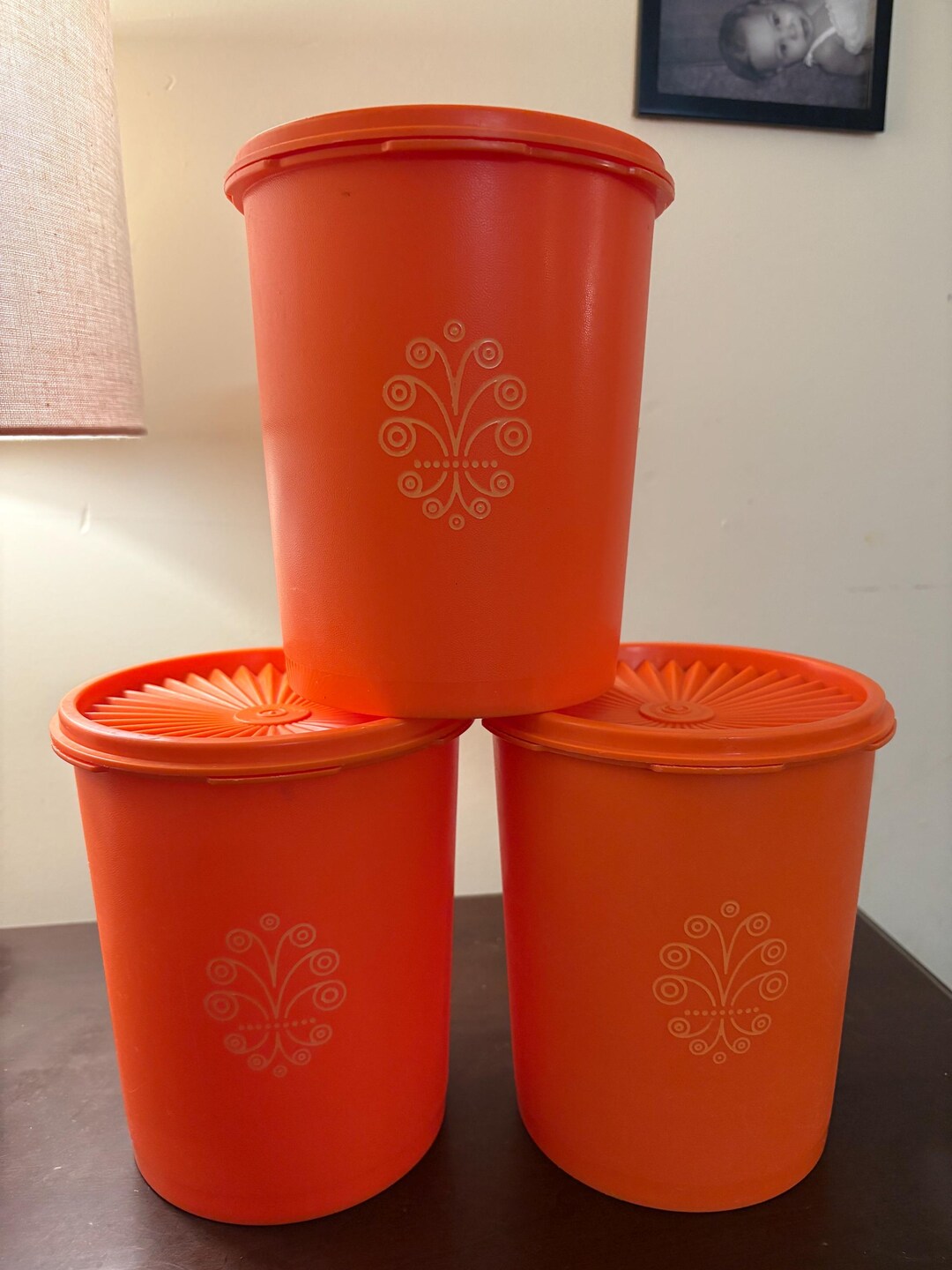 Vintage Orange Tupperware Canisters With Lids - Set of 3 - Etsy