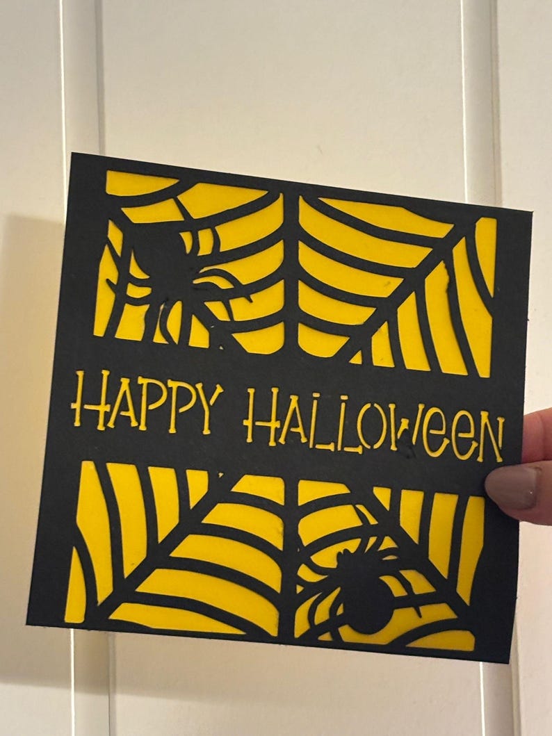Handmade Halloween Card, Spider Web, Spider, - Etsy