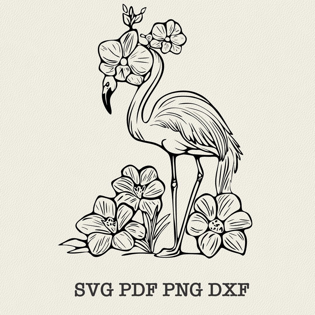 Flamingo DXF File for CNC and Laser Cutting SVG for Cricut and ...