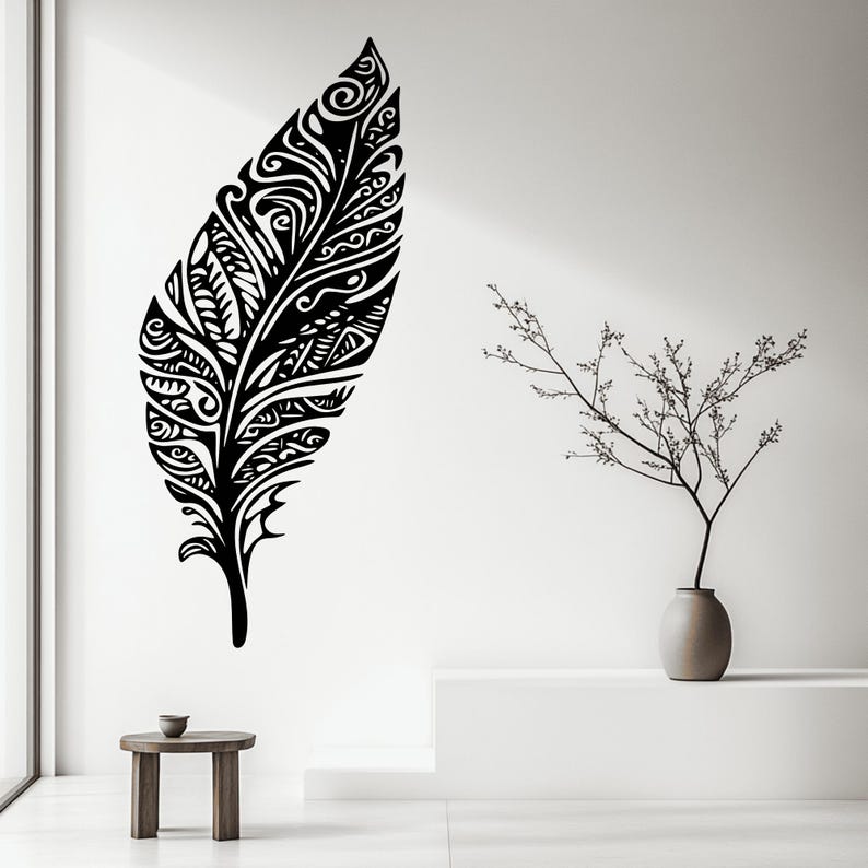 Feather Dxf File for CNC, Laser Engraving Files, Wildlife Svg for ...