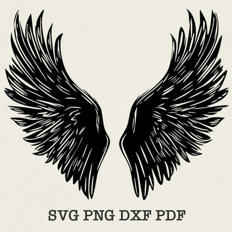 Wings DXF File for CNC and Laser Cutting SVG for Cricut & Silhouette - Etsy