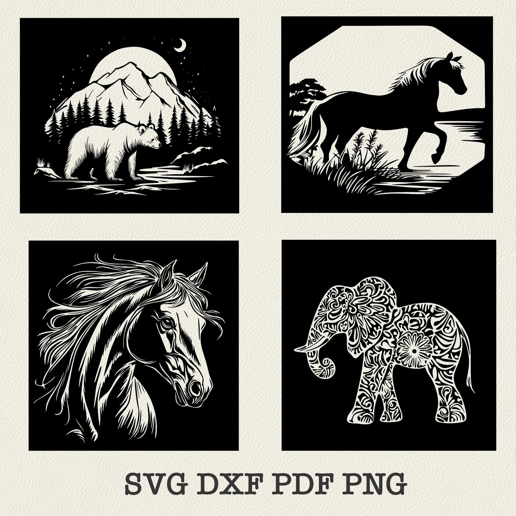 Animals Panel Dxf for Laser Cutting, Svg for Cricut, Dxf Files, Dxf for ...
