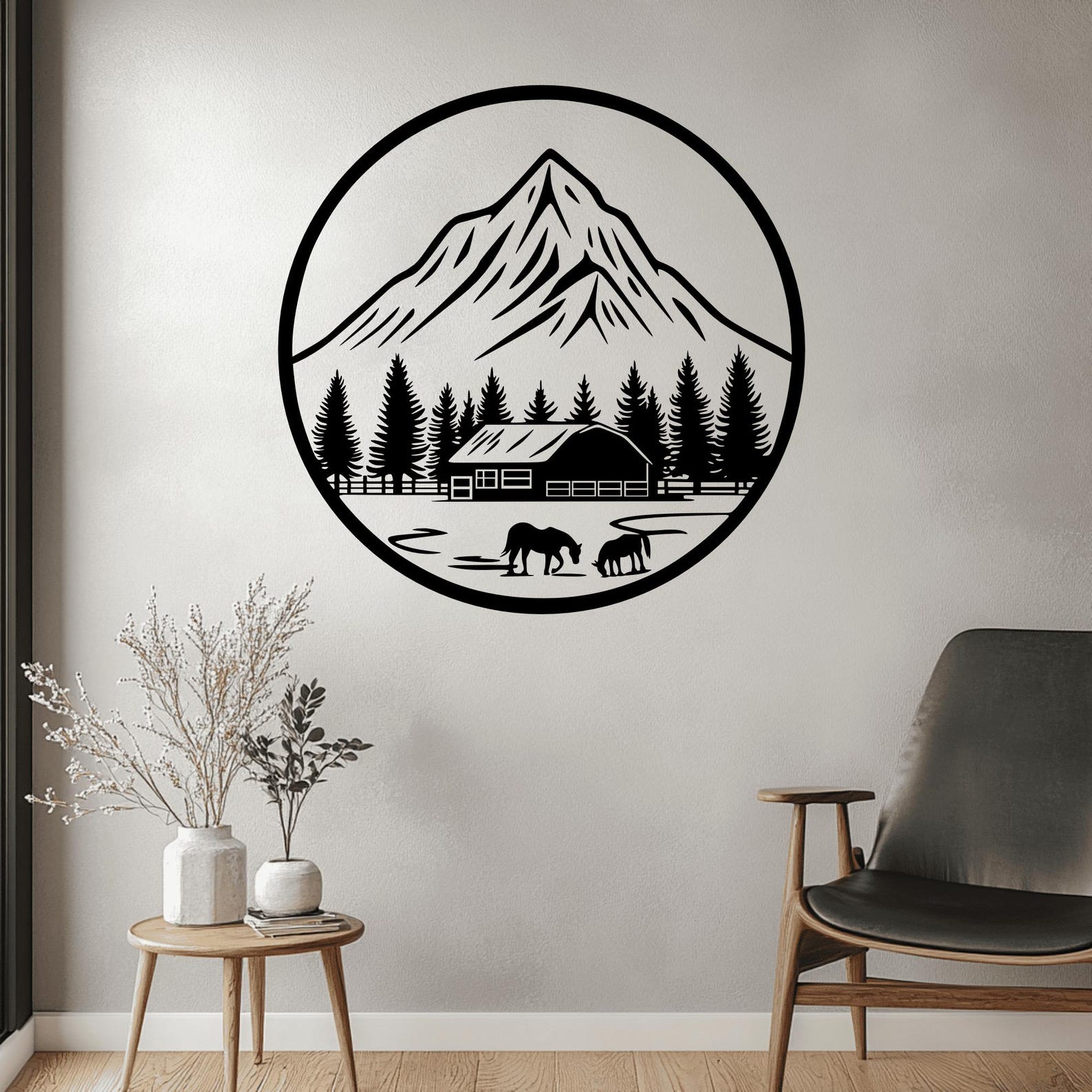 Horse Farm DXF File for CNC and Laser Cutting, SVG for Cricut ...