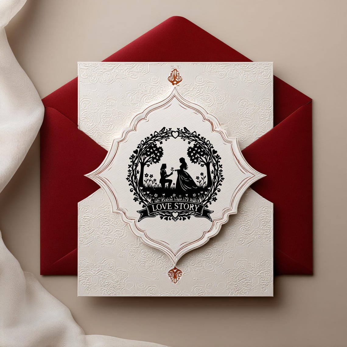 Love Story Valentine SVG Laser Cut File, Romantic Couple Wedding Decor ...
