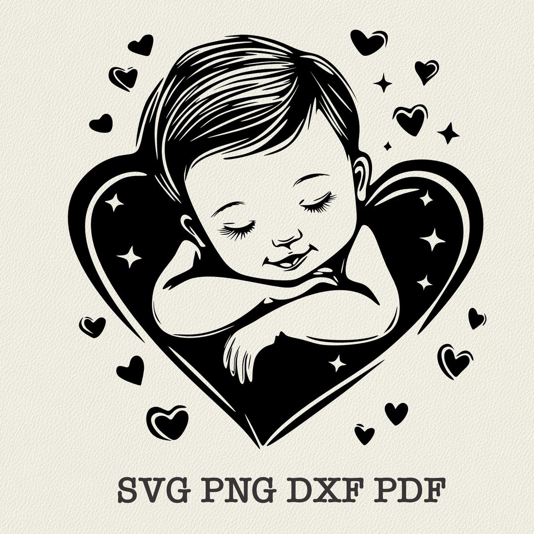 Baby DXF File for CNC and Laser Cutting SVG for Cricut and Silhouette ...