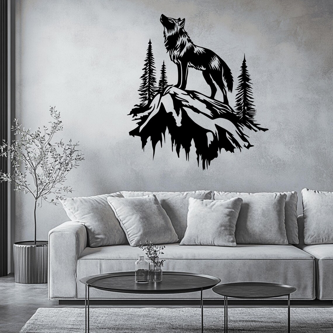 Wolf Scene Dxf, Animals Cut File for Laser, Dxf Plasma, Cnc, Metal Wall ...