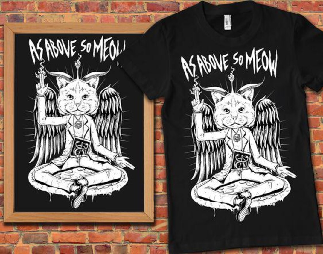 Goth Prints as Above so Meow Gothic PNG Baphocat Baphomet Sublimation ...