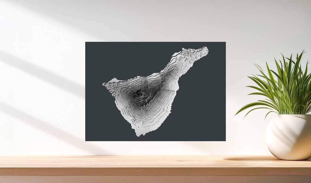 Tenerife Raised Relief Topographic Map, 3D, Layered Cardstock, Unique ...