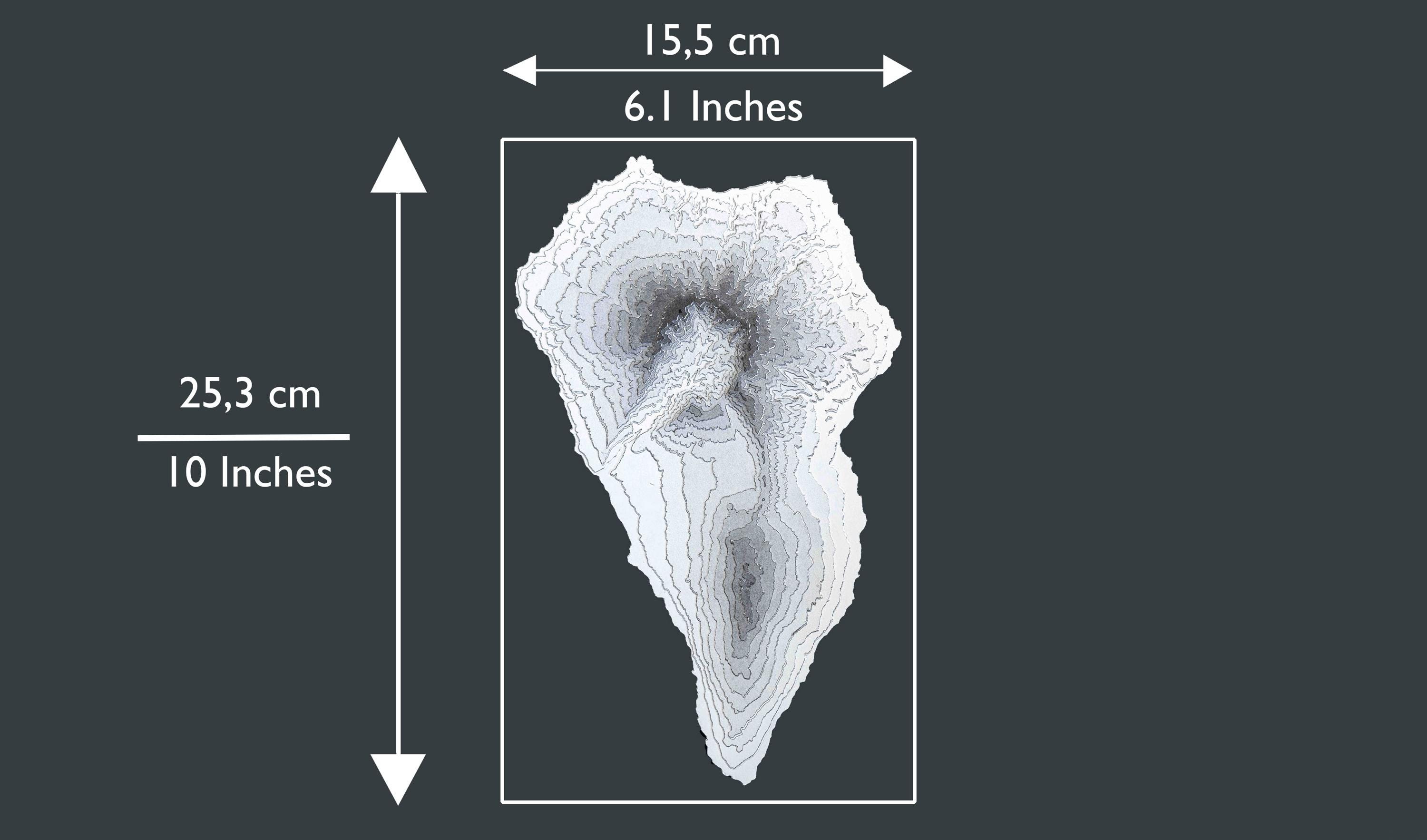3D Elevation Contour Map of La Palma Island in the Canary Islands ...