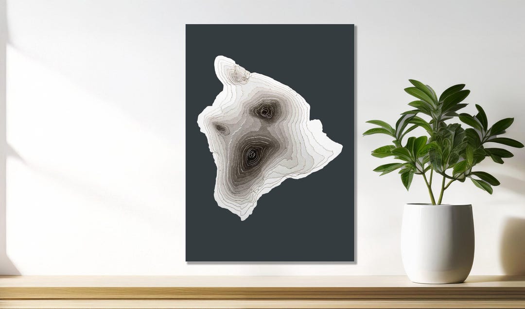 Hawaii, Big Island, 3D Raised Relief Elevation Map, Unique Fine Art ...