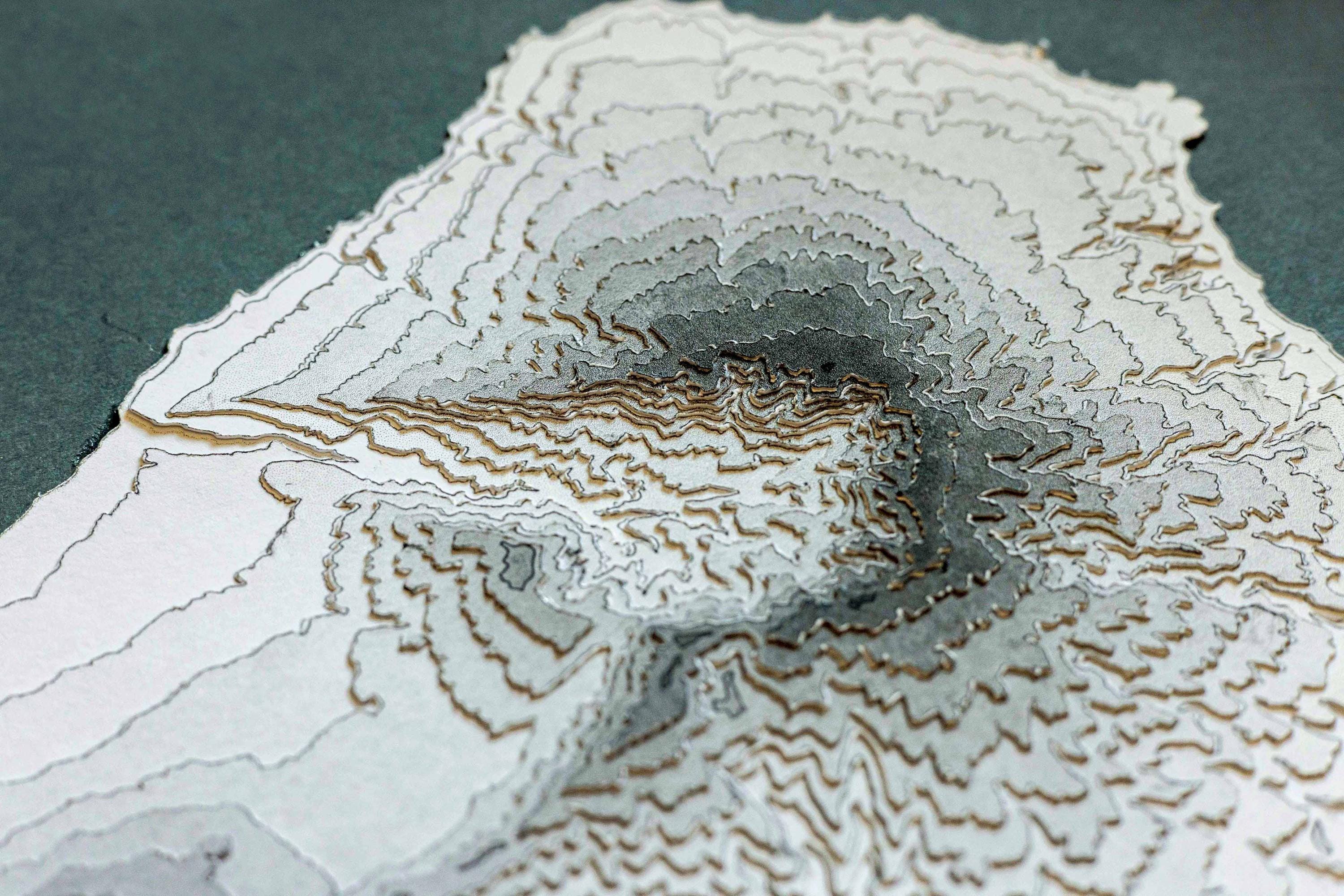 3D Elevation Contour Map of La Palma Island in the Canary Islands ...