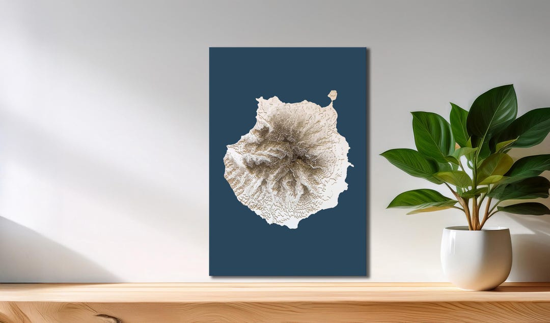 3D Raised Relief Map of Gran Canaria Island, Layered Cardstock, Living ...