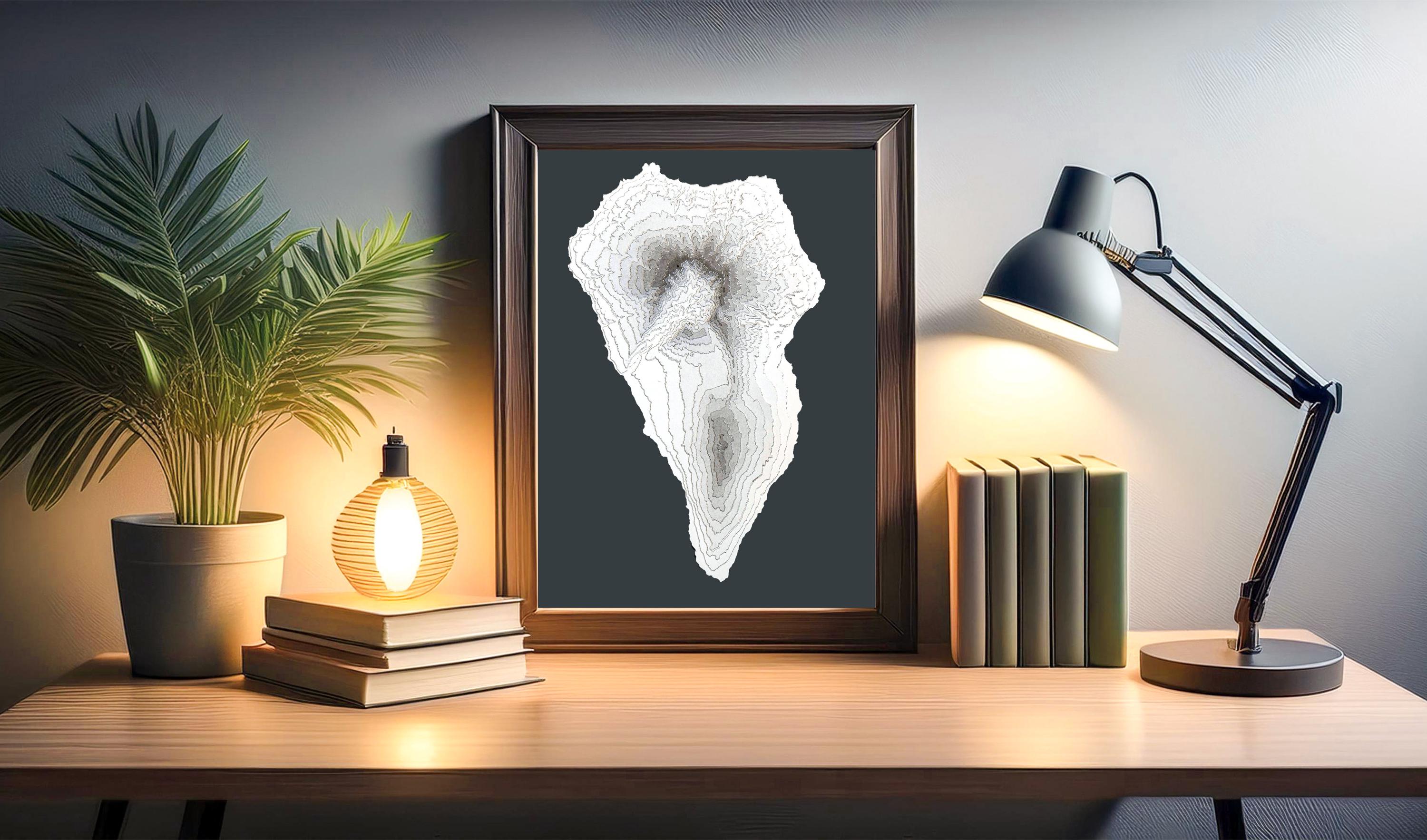 3D Elevation Contour Map of La Palma Island in the Canary Islands ...