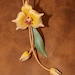 Leather Yellow Orchids Bag Charm, Handmade Yellow Orchids Flower Bag ...