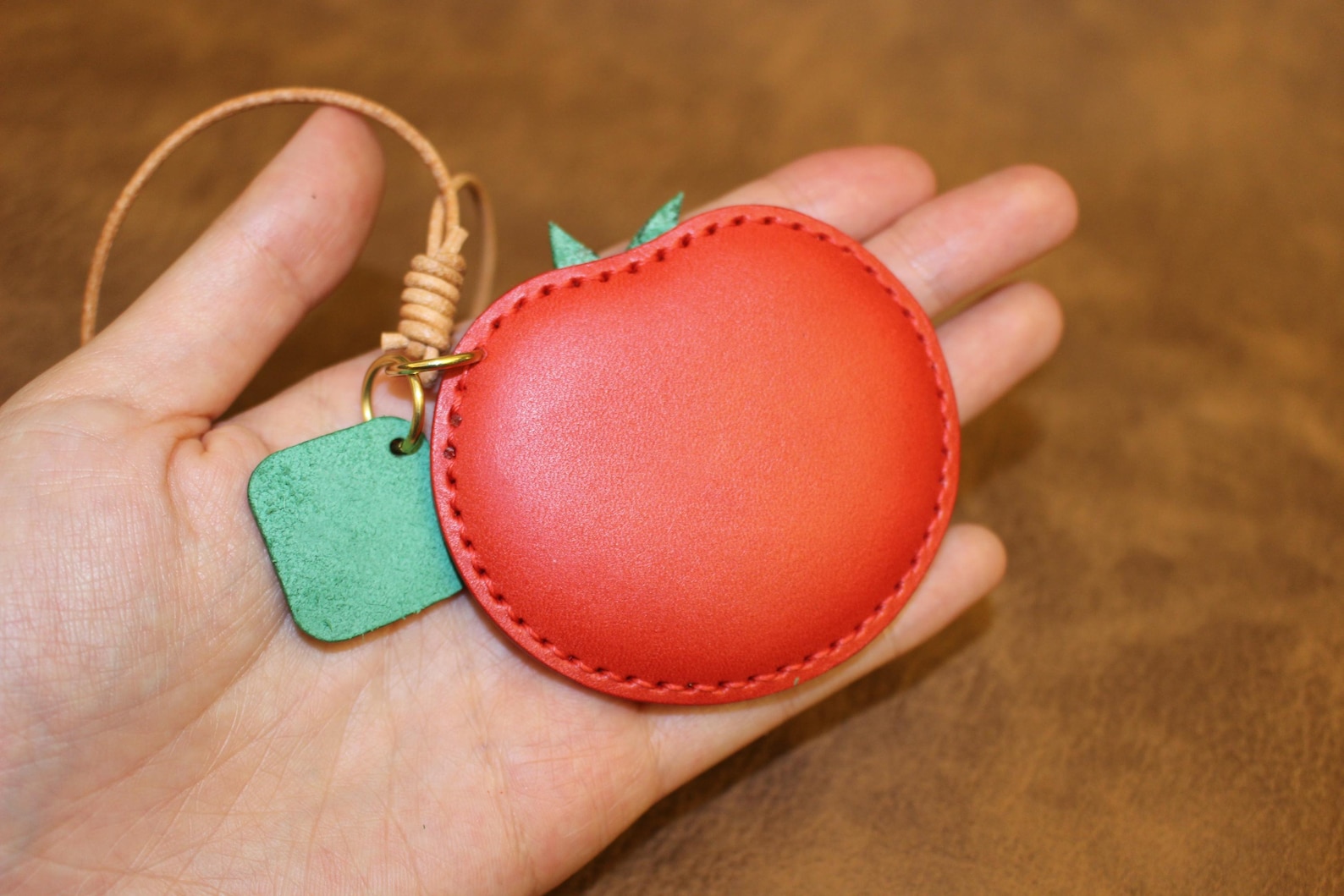 Leather Red Tomato Bag Charm, Handmade Tomato Bag Charm, Tomato Bag ...