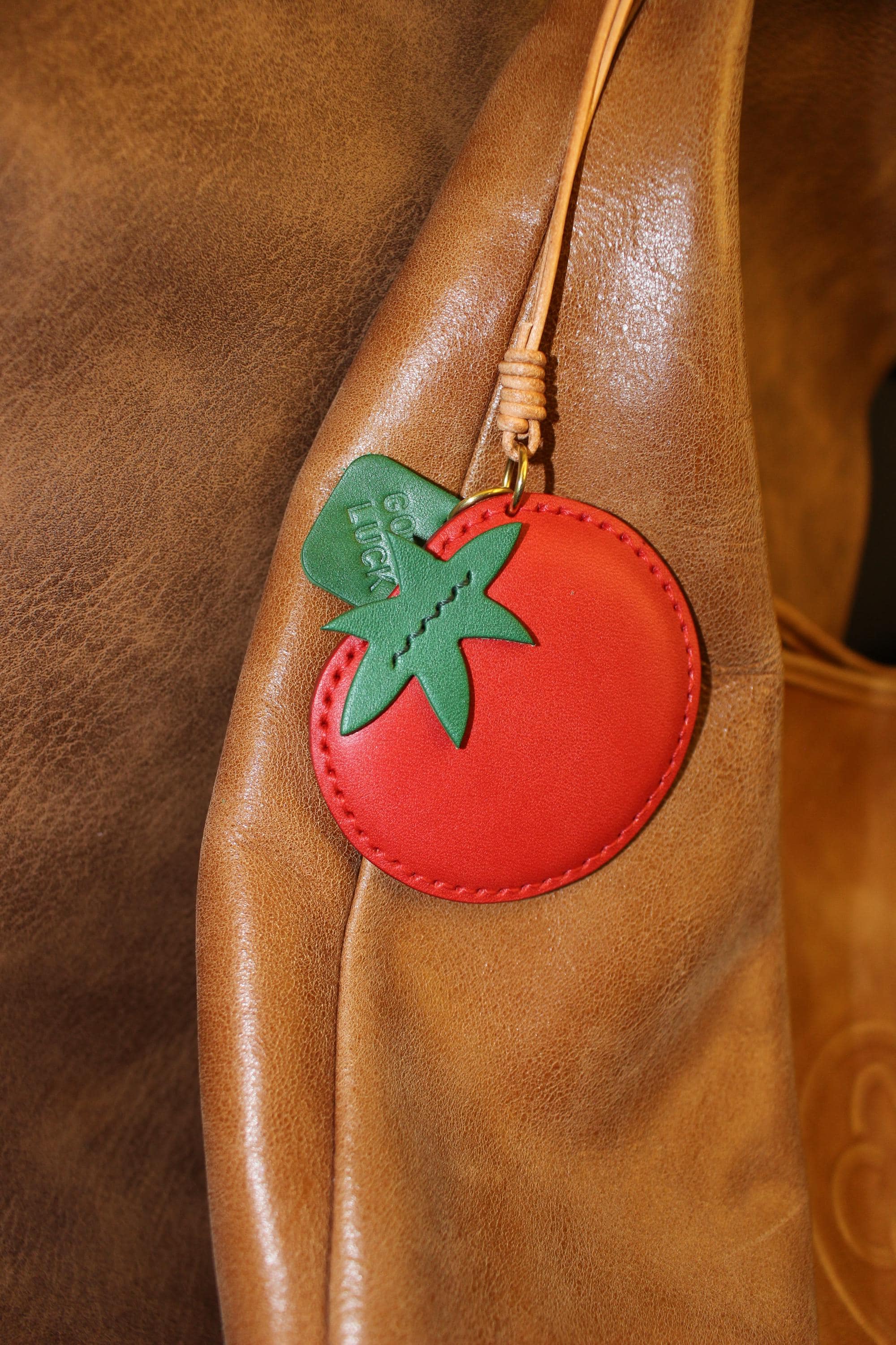 Leather Red Tomato Bag Charm, Handmade Tomato Bag Charm, Tomato Bag ...
