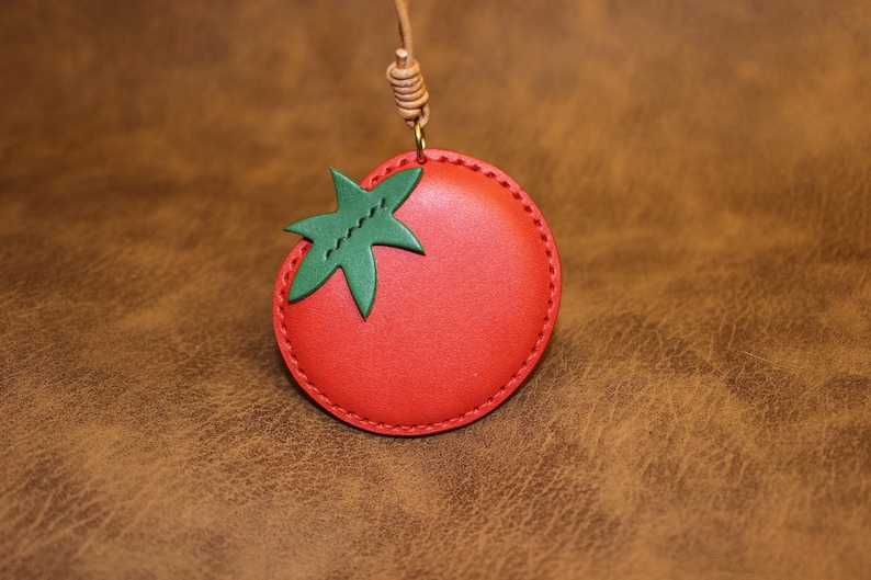 Leather Red Tomato Bag Charm, Handmade Tomato Bag Charm, Tomato Bag ...