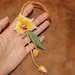 Leather Yellow Orchids Bag Charm, Handmade Yellow Orchids Flower Bag ...