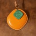 Leather Persimmon Bag Charm, Handmade Orange Persimmon Bag Charm, Fruit ...