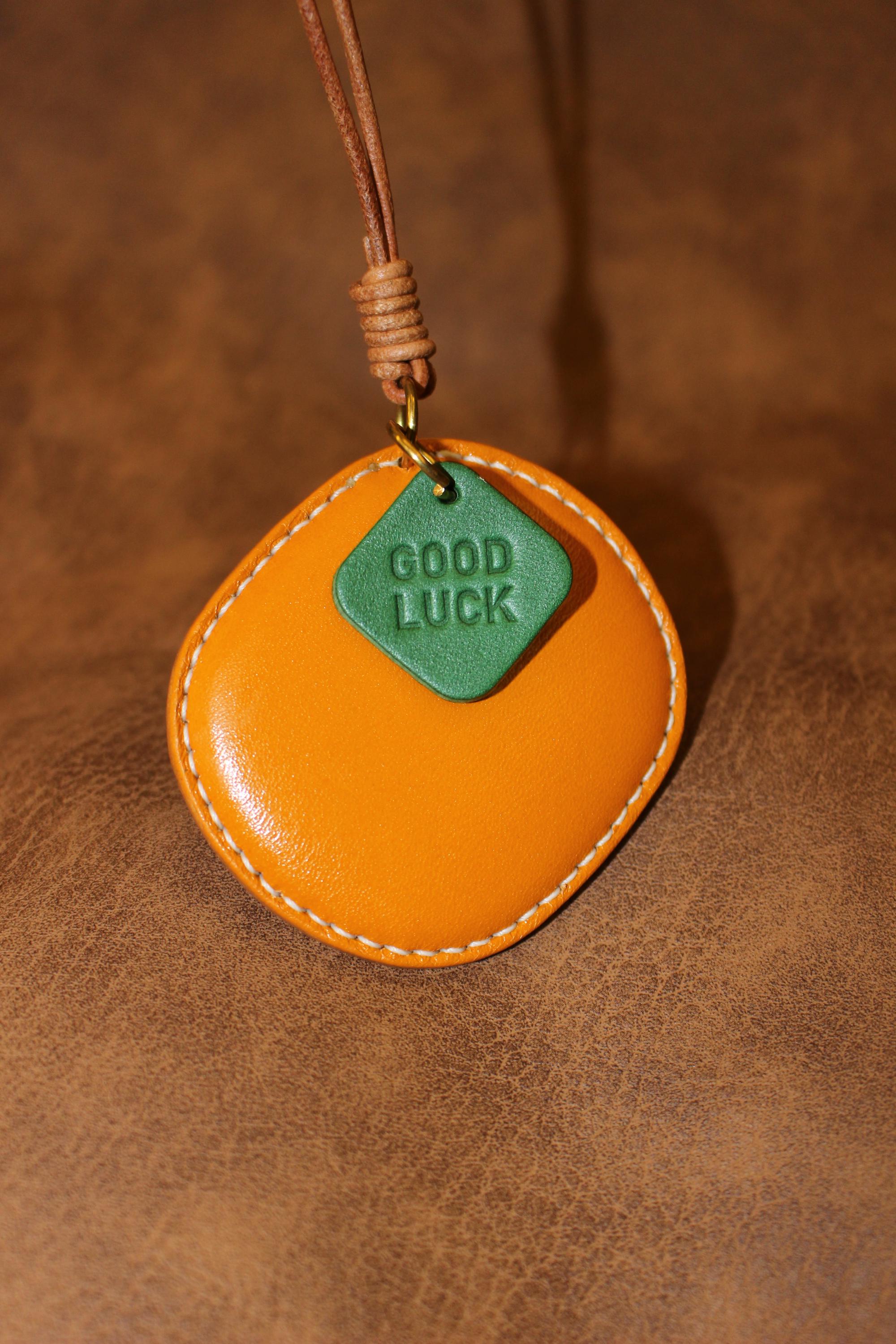 Leather Persimmon Bag Charm, Handmade Orange Persimmon Bag Charm, Fruit ...