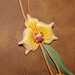 Leather Yellow Orchids Bag Charm, Handmade Yellow Orchids Flower Bag ...