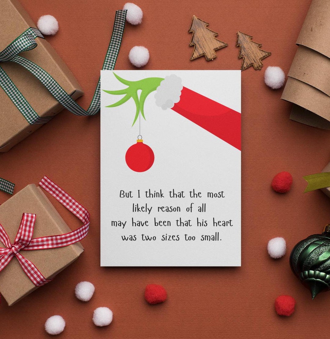 Grinch Christmas Card | Funny Christmas Card | Greeting Card | Holiday ...