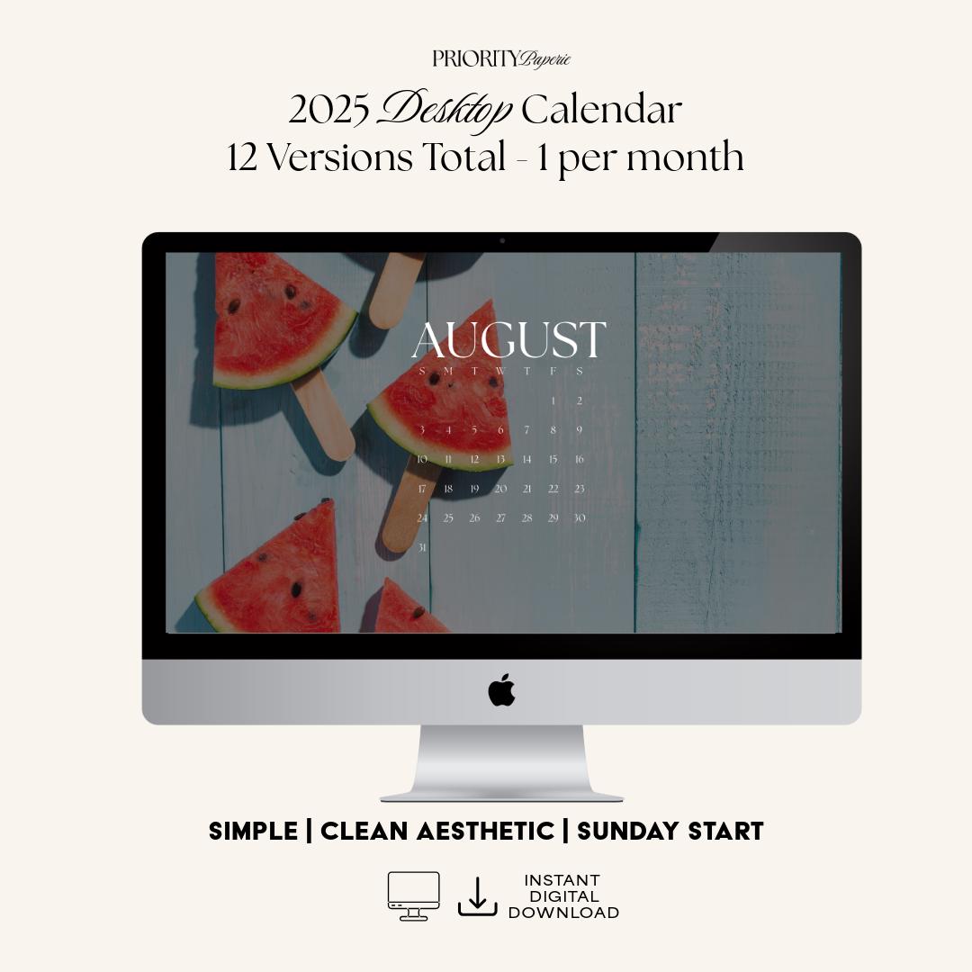 12 Seasonal Holiday Monthly Desktop Calendar 2025 | Digital Download ...