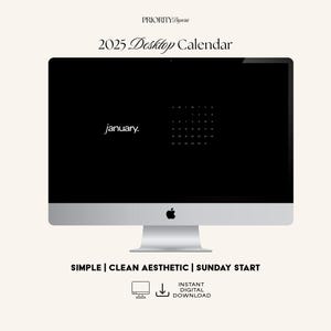 2025 Desktop Calendar Wallpaper | Digital Download | Minimal Aesthetic ...