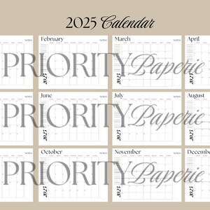 2025 Minimalist Printable Calendar | Digital Download | Modern ...