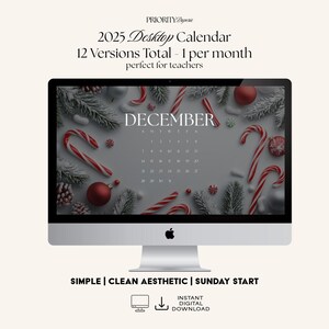 12 Seasonal Holiday Monthly Desktop Calendar 2025 | Digital Download ...