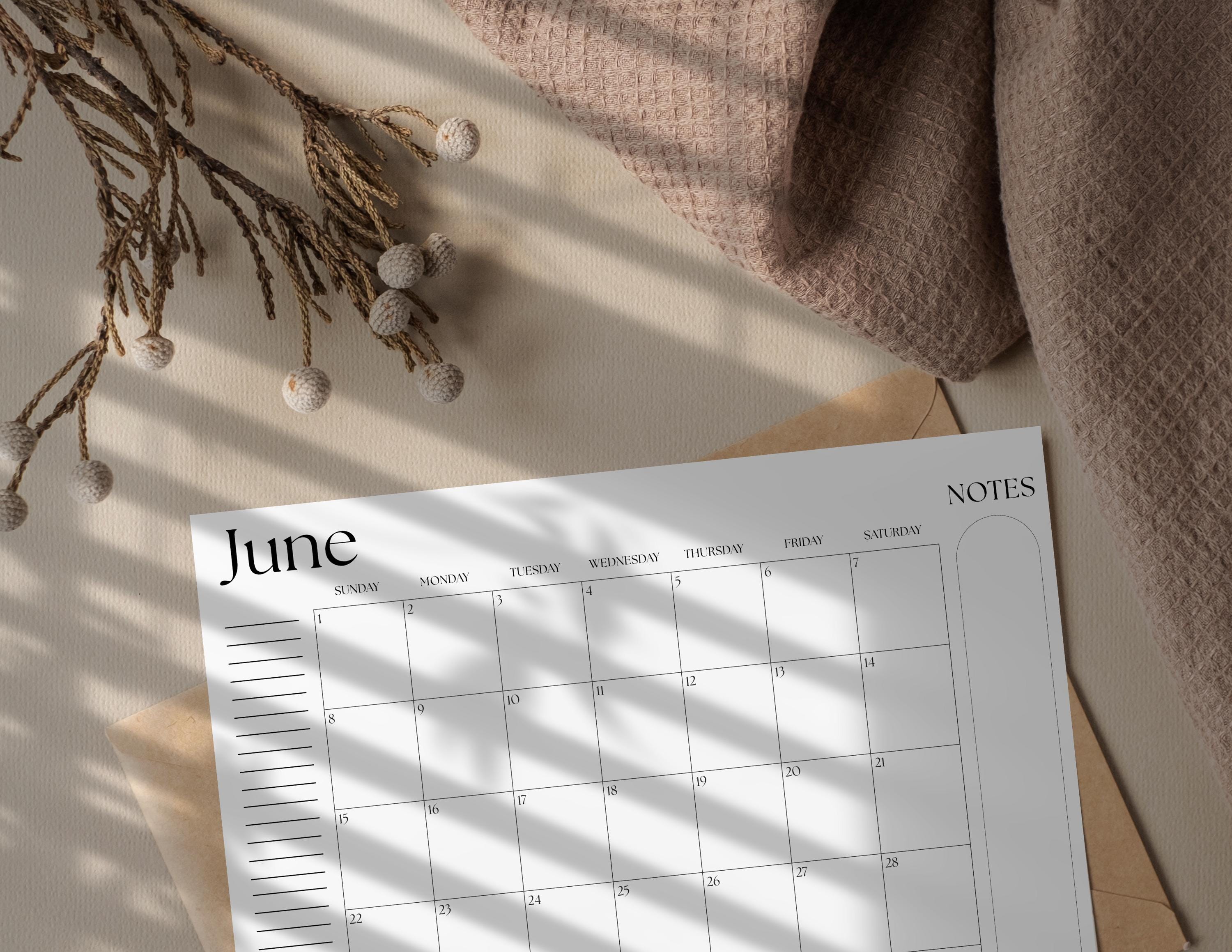 2025 Minimalist Printable Calendar | Digital Download | Modern ...