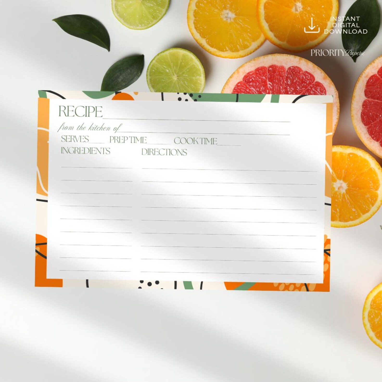 Fun Recipe Card Template for Bridal Shower | Printable Recipe Cards for ...