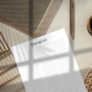 Printable Grocery List Template | Digital Download | 4 Versions ...
