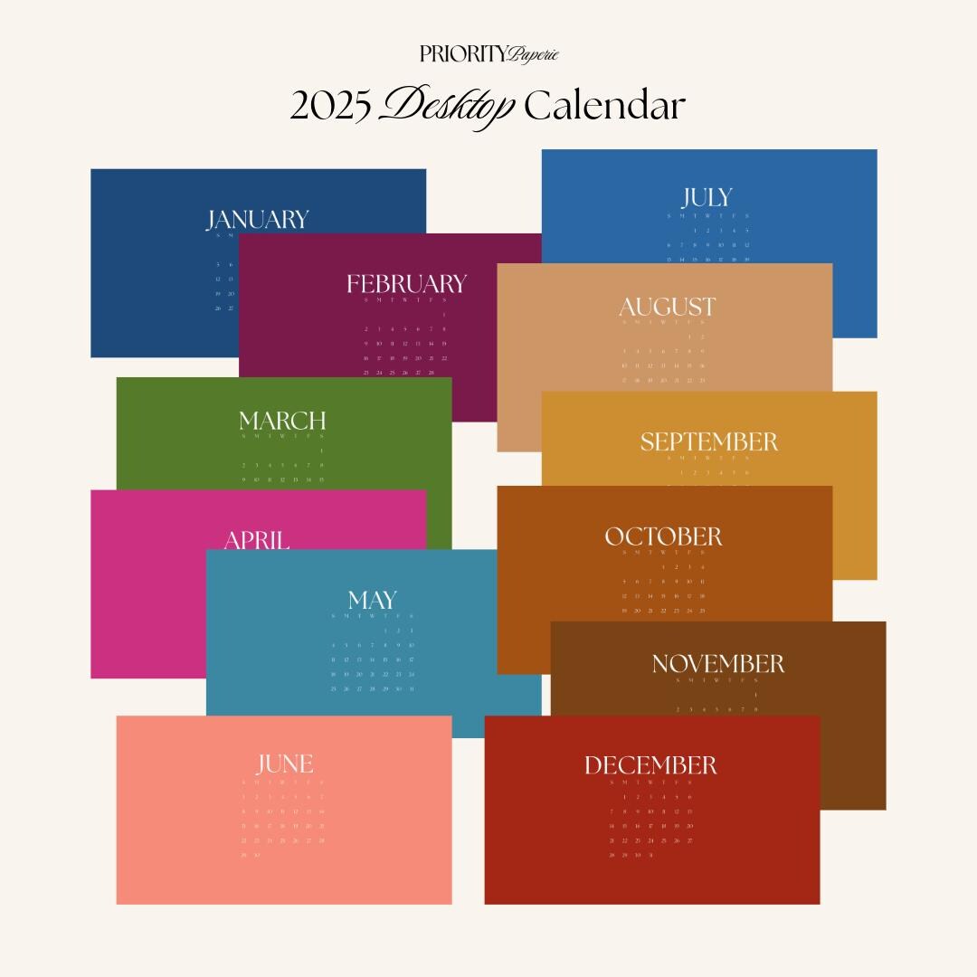 2025 Cute Colorful Desktop Calendar Wallpaper | Simple & Minimal ...