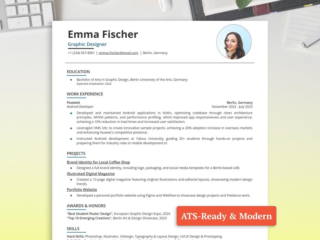 ATS Resume Template Google Docs, Copy & Paste Resume, Professional ...