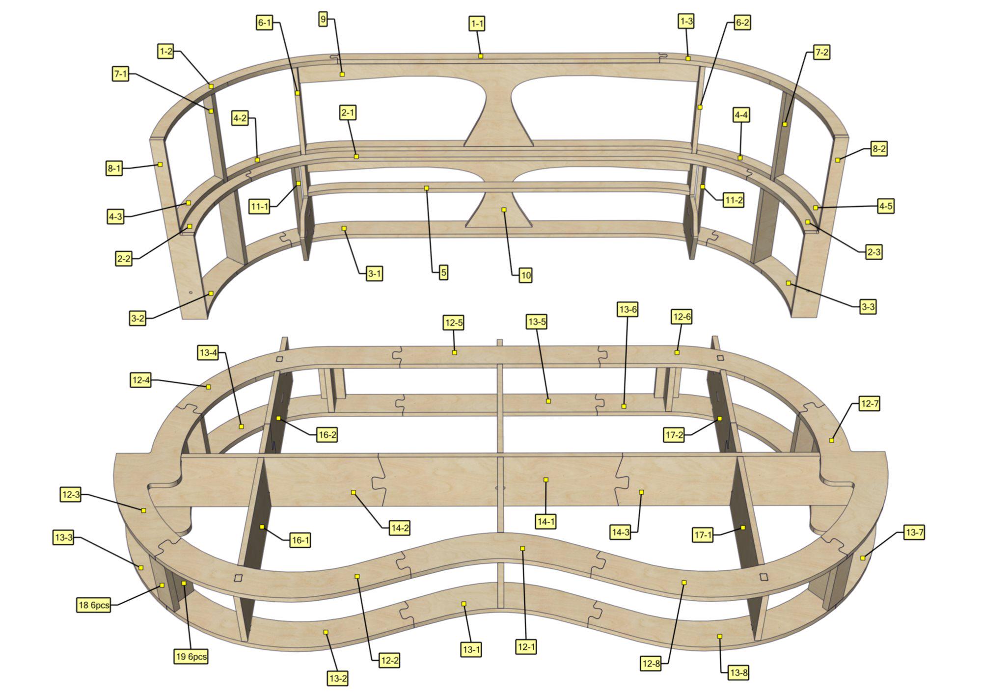 Sofa_round_b. Sofa Frame Design for CNC. Upholstered Furniture Frame ...