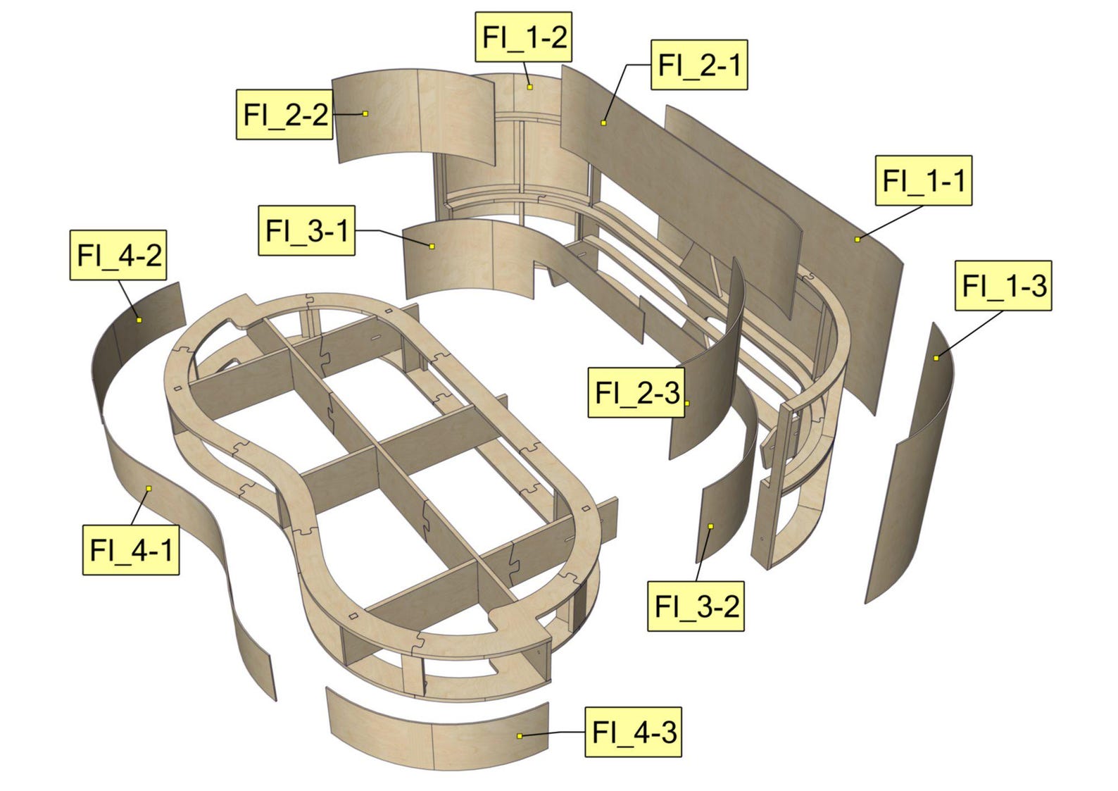 Sofa_round_b. Sofa Frame Design for CNC. Upholstered Furniture Frame ...