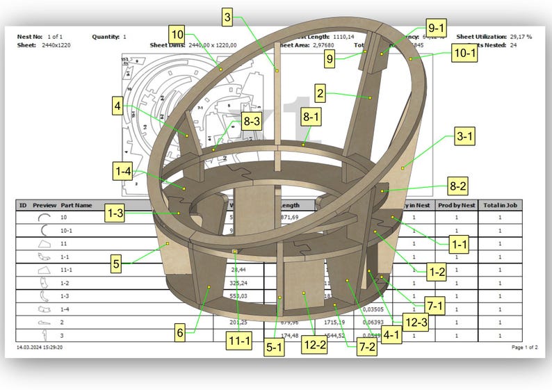 Chair 16. Chair Frame Plans for CNC. - Etsy