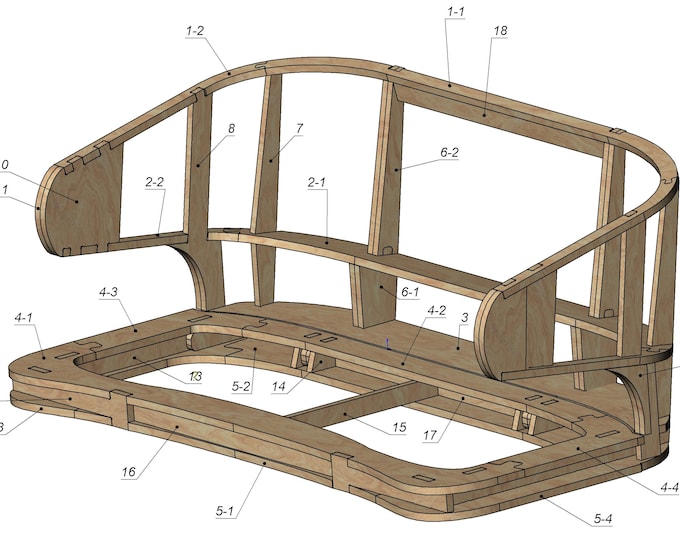 Sofa_round_b. Sofa Frame Design for CNC. Upholstered Furniture Frame ...